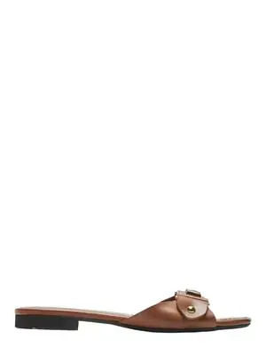 N°21 Logo-lettering Leather Sandals - Brown