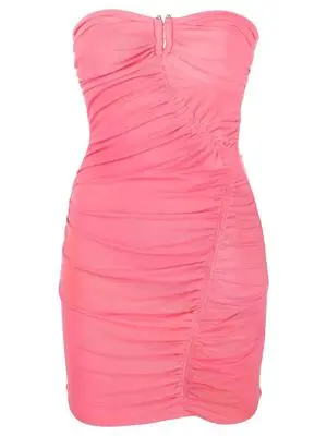 SELF-PORTRAIT Ruched Strapless Dress - Pink