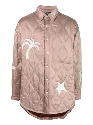 Palm Angels Life Is Palm Quilted Jacket - Neutrals