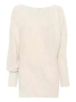 Philosophy Di Lorenzo Serafini Asymmetric Ribbed Knit Sweater - Neutrals