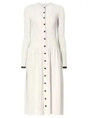 Proenza Schouler White Label Ribbed-knit Button-fastening Dress - Neutrals