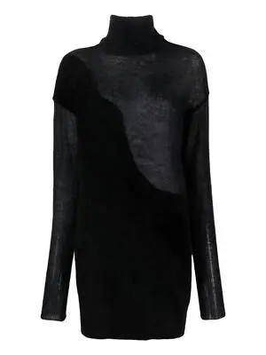 Isabel Benenato Roll-neck Knit Top - Black