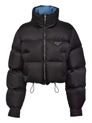 Prada Re-nylon Cropped Down Jacket - Black