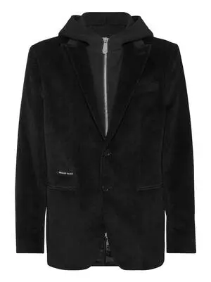 Philipp Plein Velvet Hooded Blazer - Black