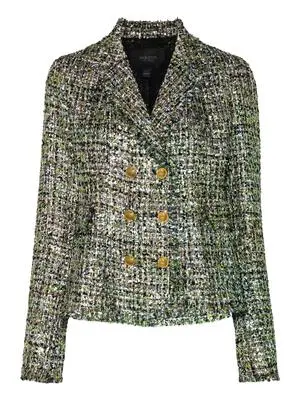 Giambattista Valli Bouclé Double-breasted Blazer - Black