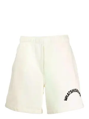 BODE Whatshisname Logo-print Cotton Track Shorts - Neutrals