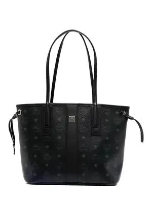 Mcm Liz Tote Bag With Monogram Pattern - Black