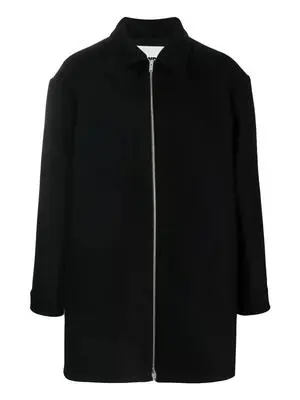 JIL SANDER Zip-up Wool Coat - Blue