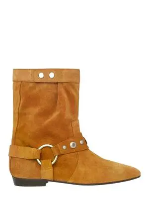 Isabel Marant Étoile Stania Studded Suede Boots Brown