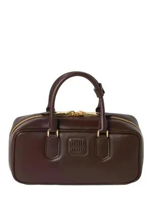 Miu Miu Arcadie Leather Tote Bag - Brown