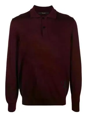BILLIONAIRE Merino-blend Polo Jumper - Red