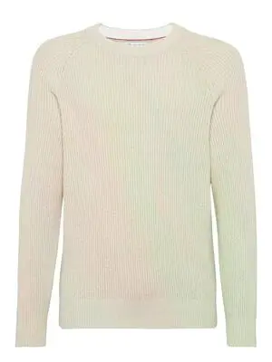 Brunello Cucinelli Crew-neck Ribbed-knit Jumper - Neutrals