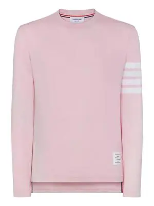 Thom Browne Three-stripe Long-sleeved T-shirt - Pink
