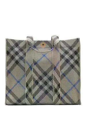 Burberry Check Knitted Tote Bag - Neutrals