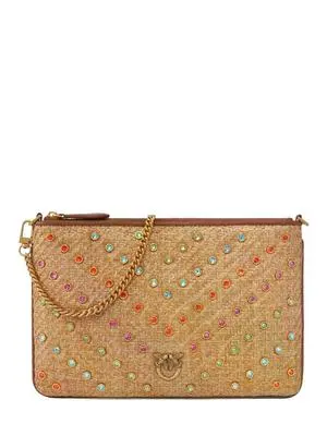 Pinko Rhinestone-embellished Clutch Bag - Neutrals