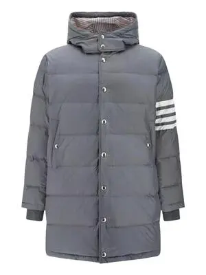 Thom Browne 4-bar Down Hooded Coat - Grey