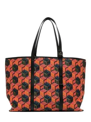 Mcm Cubic-monogram Jacquard Tote Bag - Multicolour