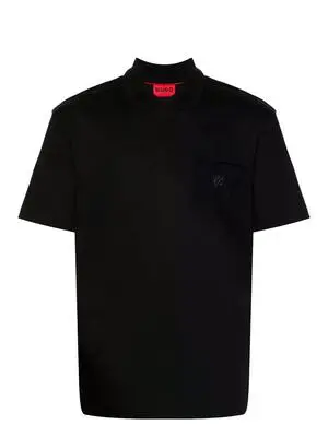Hugo Appliqué-logo Cotton Polo Shirt - Black