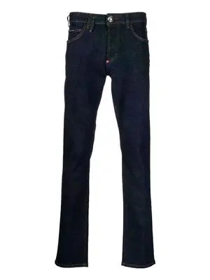 Philipp Plein Iconic Plein Super-straight Cut Jeans - Blue