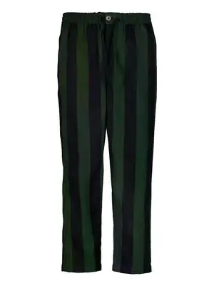 MARRAKSHI LIFE Striped Cotton Trousers - Black