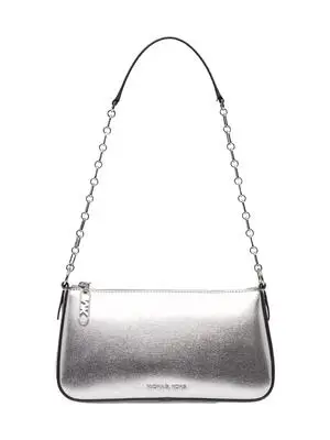 Michael Kors Empire Metallic Leather Shoulder Bag - Silver