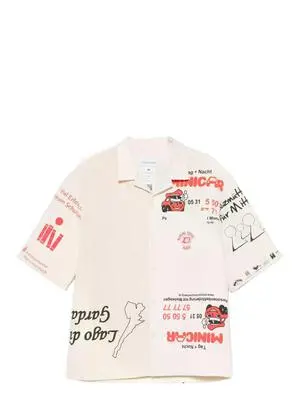 MARINE SERRE Regenerated Tote Bags Bowling Shirt - Neutrals