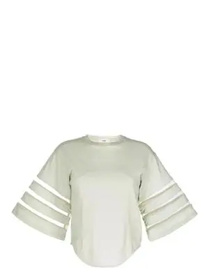 MULLER OF YOSHIOKUBO Cut-out Sleeves Cotton T-shirt - Green