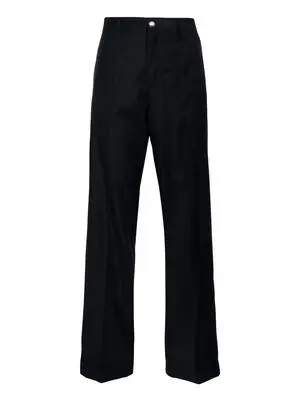 Miu Miu Cuffed Virgin Wool Tailored Trousers - Blue