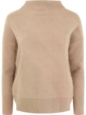 Vince Funnel-neck Cashmere Jumper - Neutrals