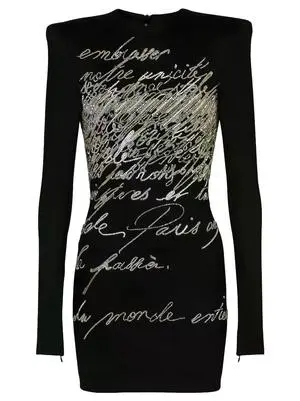 Balmain Embellished Mini Dress - Black