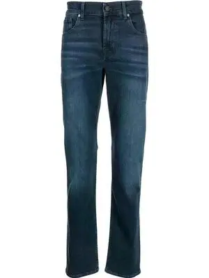 7 For All Mankind Straight-leg Cotton Jeans - Blue