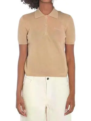 Moncler Logo Embroidered Short Sleeve Polo Shirt - Neutrals