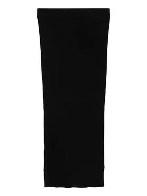 P.a.r.o.s.h Ribbed-knit Midi Skirt - Black