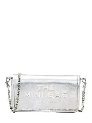 Marc Jacobs Metallic Leather Chain Mini Bag - Silver