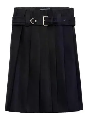 Prada Belted Pleated Skirt - Blue