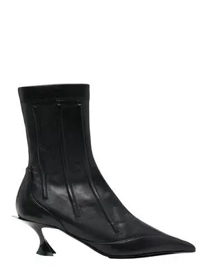 MUGLER 55mm Embossed Leather Boots - Black