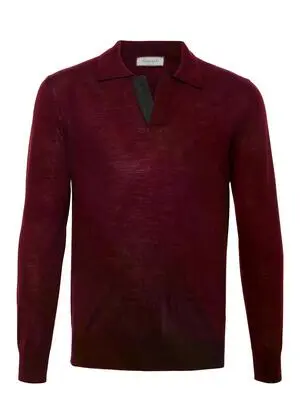 Canali Merino Wool Polo Shirt - Red
