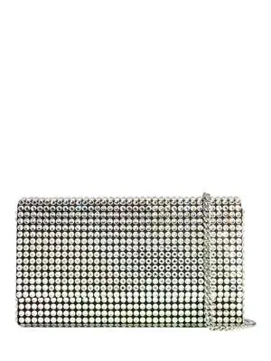 Amina Muaddi Mini Paloma Crystal-embellished Clutch Bag - Silver