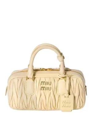 Miu Miu Arcadie Matelassé Tote Bag Neutrals