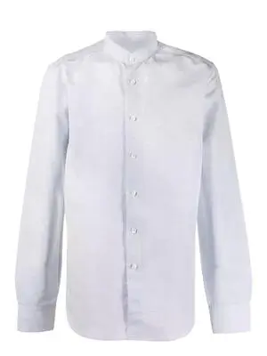 DELL'OGLIO Long-sleeve Collarless Shirt - Grey