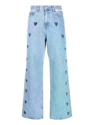 KIMHEKIM Heart-print Flared Jeans - Blue