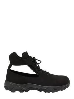 Yohji Yamamoto Cut-out Canvas High-top Sneakers - Black