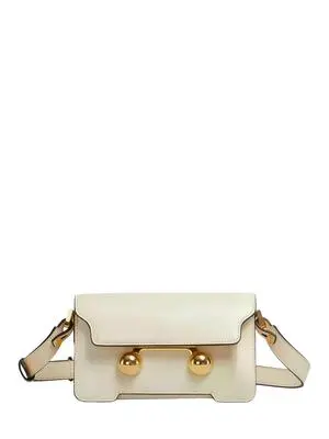 Marni Mini Trunkaroo Leather Shoulder Bag Neutrals