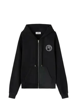 AMBUSH Logo-embroidered Organic Cotton Hoodie - Black