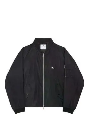 COURREGES Logo-embroidered Bomber Jacket - Black