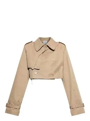 Vetements Cropped Trench Jacket - Brown