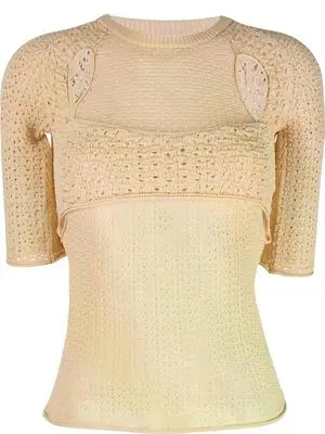 MULLER OF YOSHIOKUBO Moss Tunnel Knitted Top - Neutrals