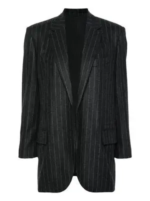 Brunello Cucinelli Pinstriped Wool Blazer - Grey