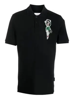 Philipp Plein Logo-patch Polo Shirt - Black