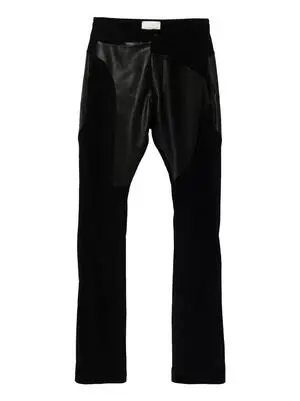 YEHUAFAN Paneled Trousers - Black